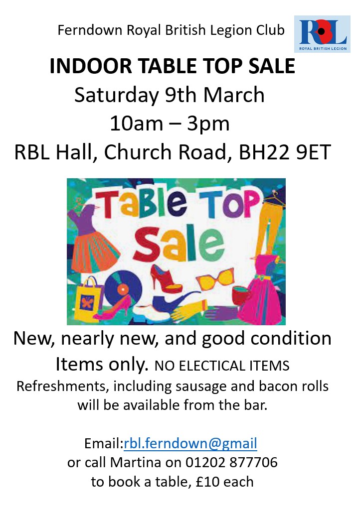 table-top-sale – Welcome to the RBL Club Ferndown